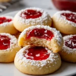 Christmas Thumbprint Cookies with Raspberry Jam