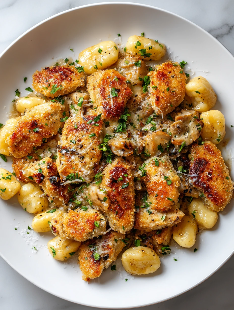 Crispy Garlic Chicken & Gnocchi