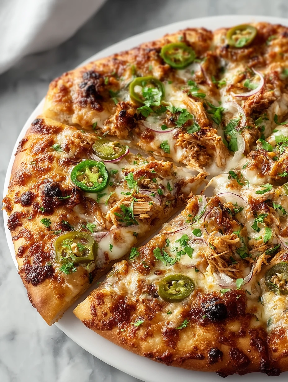 Spicy Chicken and Pickled Jalapeno Pizza
